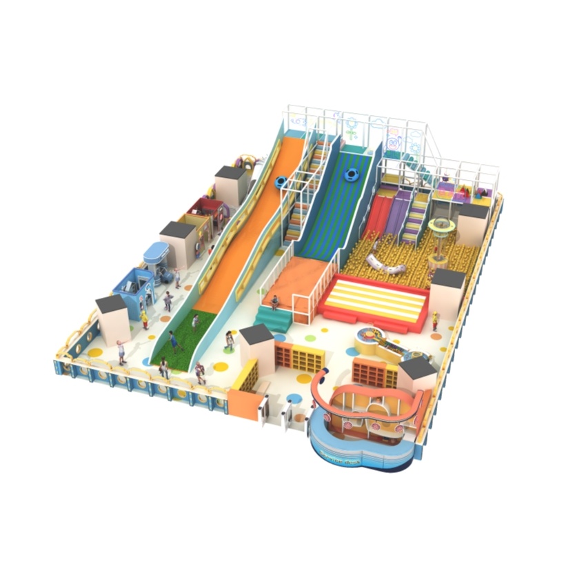 COMMERCIAL TODDLER MULTIPLE INDOOR PLAYGROUND WITH BIG SLIDE